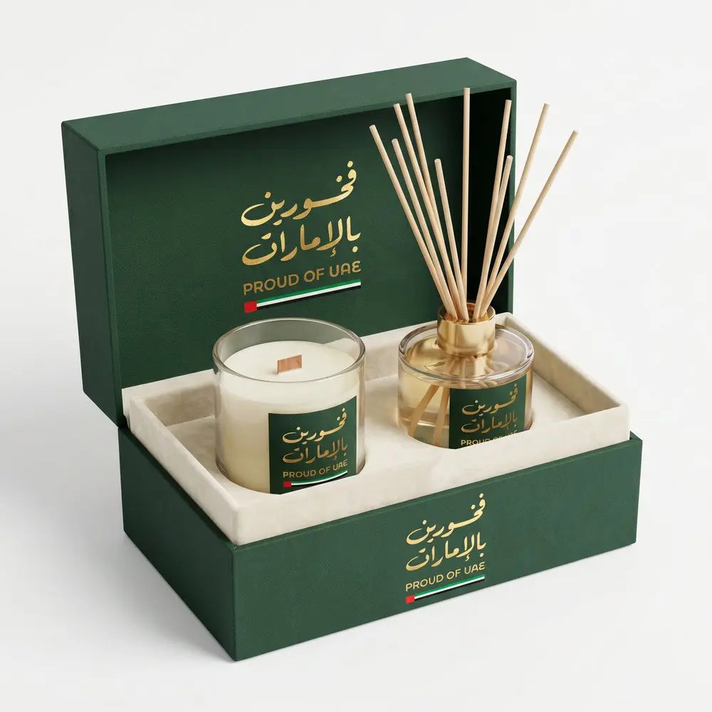 Proud of UAE Scented Candle Arabian Oud – Glass Bottle 70x70mm | UAE N